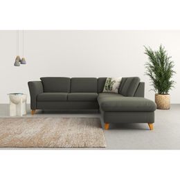 Home Affaire Ecksofa &raquo;Trelleborg L-Form&laquo; Federkern-Polsterung, wahlweise mit Schlaffunktion und Stauraum grau 100% Polyester B/H/T: 252cm x 86cm x 