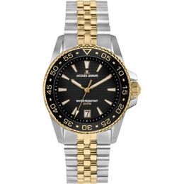 Jacques Lemans Herren Quarzuhr &raquo;Liverpool Diver&laquo; Armbanduhr, Herrenuhr, Edelstahlarmband, analog, Tag Einheitsgr&ouml;&szlig;e
