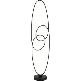 Globo LIGHTING Stehlampe &raquo;SPIRA&laquo; LED-Modul 1 Stk. Stehleuchte Schwarz, Opal, Fu&szlig;tritt, dimmbar, LED 39W schwarz 1, H: 122cm, 1 Stk.