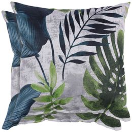 GO-DE Dekokissen &raquo;Dana&laquo; vielseitig einsetzbar gr&uuml;n Baumwolle, Polyester B/L: 38cm x 38cm, 1 Stk.