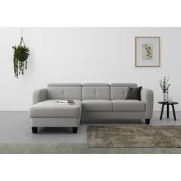 Sit & More sit&more Ecksofa &raquo;Belluci L-Form&laquo; inklusive Federkern, wahlweise mit Schlaffunktion und Bettkasten grau B/H/T: 247cm x 85cm x 170cm, Luxus-Microfaser 
