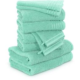 M&ouml;ve Handtuch Set &raquo;New Classic&laquo; 10 Walkfrottier Waschhandschuhen, G&auml;ste-, Hand- und Duscht&uuml;chern, 100% Baumwolle gr&uuml;n Walkfrottier, Obermaterial: 100% 