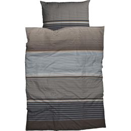 CASATEX Bettw&auml;sche &raquo;Orsa&laquo; 2 Stk. klassisches Dessin braun Satin, Obermaterial: 100% Baumwolle B/L: 135cm x 200cm, 1 Stk., 1 Stk., Satin, B/L: 80cm x 