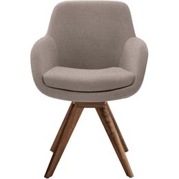 Musterring Esszimmerstuhl &raquo;Tavia&laquo; (Set) 2 Stk.Stativgestell Wildnussbaum, Drehfunktion optional, diverse Farben grau B/H/T: 62cm x 86cm x 66cm, 2 Stk., 