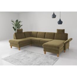 OTTO home Wohnlandschaft &raquo;Rochelle, U-Form&laquo; optional mit Armteilverstellung, mit Schlaffunktion & Bettkasten gr&uuml;n 100% Polyester B/H/T: 314cm x 90cm x