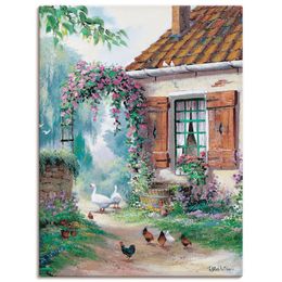Artland Leinwandbild &raquo;Der Bauernhof&laquo; Garten 1 Stk. tlg. auf Holzrahmen gespannt gr&uuml;n Leinwand B/H/T: 60cm x 80cm, Leinwandbild Garten Hochformat, 1 Stk.