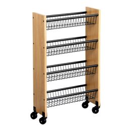 Kesper K&uuml;chenwagen &raquo;Nieschenregal, Metall, MDF&laquo; 1 Stk. tlg. braun Holzwerkstoff, Metall B/H/T: 45cm x 77cm x 17cm