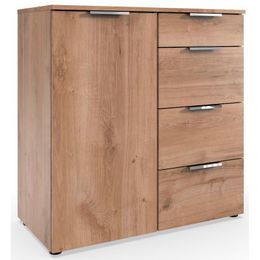 wimex Kombikommode &raquo;Level by fresh to go&laquo; 1-t&uuml;rig, mit 4 Schubladen und soft-close Funktion, 84cm breit braun Holzwerkstoff B/H/T: 81cm x 84cm x 41cm, 4 Stk