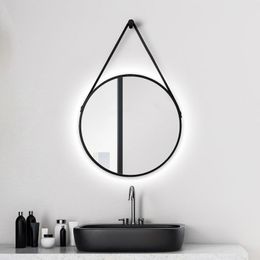 Talos Wandspiegel &raquo;Black Light&laquo; Durchmesser: 50 cm, mattschwarz lackiert, IP24 schwarz &Oslash; 50cm