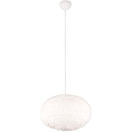 REALITY LEUCHTEN Pendelleuchte &raquo;FURRY, h&ouml;henverstellbare H&auml;ngelampe mit Pl&uuml;sch Lampenschirm &Oslash; 50cm&laquo; E27 1 Stk. warmwei&szlig; - kaltwei&szlig; exkl 1xE27 max 10W,