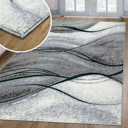 OTTO home Teppich &raquo;Tritom&laquo; rechteckig 9 mm H&ouml;he mit besonders weichem Flor, Kurzflor, modernes Wellen Muster gr&uuml;n Kunstfaser B : 280cm 1 Stk., 9mm, L: