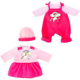 BAYER Puppenkleidung &raquo;Latzhose/Kleid 42-46&laquo; pink Einheitsgr&ouml;&szlig;e Puppenkleidung