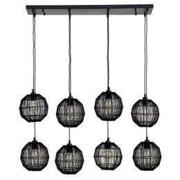 Globo LIGHTING H&auml;ngeleuchte &raquo;HERMI II&laquo; E27 1 Stk. H&auml;ngelampe schwarz Metallgeflecht H&ouml;he k&uuml;rzbar Esstisch H: 140cm, 1 Stk.