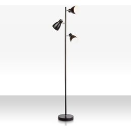 B.K.LICHT Stehlampe E27 Stehleuchte, Metall, Deckenfluter, Leuchte, schwenkbar, E27, schwarz schwarz 3, &Oslash; 22cm H: 166,5cm