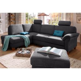 OTTO home Ecksofa &raquo;Borkum L-Form, B: 249 cm - OTTO. Verl&auml;ssliche Qualit&auml;t.&laquo; optional Schlaffunktion, Federkern grau Struktur (100% Polyester);Luxus-