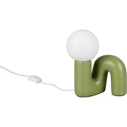 REALITY LEUCHTEN Tischleuchte &raquo;QUINN, Keramik Tischlampe m. Glasschirm, ohne Leuchtmittel 1xG9 max5W&laquo; G9 1 Stk. warmwei&szlig; - kaltwei&szlig; Design 