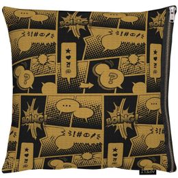 Apelt Dekokissen &raquo;Comic&laquo; Kissenh&uuml;lle mit F&uuml;llung, 1 St&uuml;ck schwarz Polyester B/L: 45cm x 45cm, 1 Stk.