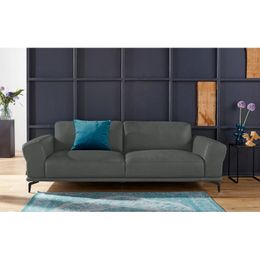W.Schillig 2,5-Sitzer &raquo;montanaa&laquo; mit Metallf&uuml;&szlig;en in Schwarz pulverbeschichtet, Breite 232 cm grau B/H/T: 232cm x 78cm x 94cm, Longlife Xtra-Leder Z69