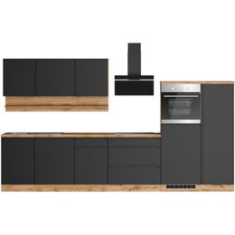 KOCHSTATION K&uuml;chenzeile &raquo;KS-Virginia,neu in verbesserter Ausf&uuml;hrung&laquo; Arbeitsplatte 38 mm stark, Stauraum, Softclose, Breite 350 cm, Soft-Close, ohne E