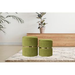 Kayoom Sitzhocker &raquo;Hocker Milas 2er-Set, Praktischer und versteckter Stauraum&laquo; Set, 2 Stk. tlg. stapelbar, mit Stauraum, Edelstahlsockel, Farbenfroh 