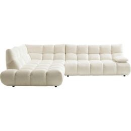 Home Affaire Ecksofa &raquo;Cozy Bubble, mit klappbarer Armlehne, Breite 324 cm&laquo; mit eleganter Steppung, Rundumbezug & weicher Polsterung wei&szlig; 100% 