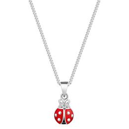 Firetti Damen Kette mit Anh&auml;nger &raquo;Geschenk Silber 925 Halsschmuck Halskette Panzerkette Marienk&auml;fer&laquo; mit Zirkonia (synth.) rot Silber 925 (