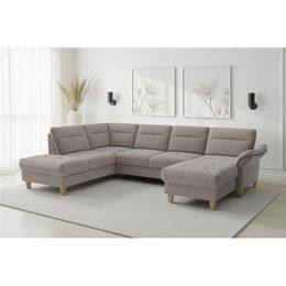 Sit & More sit&more Wohnlandschaft &raquo;Pamela U-Form, B: 292 cm, optional Schlaffunktion & Armteilverstellung&laquo; mit Federkern beige 100% Polyester B/H/T: 292cm x 