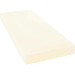 Janine Spannbettlaken &raquo;ELASTIC 5002&laquo; f&uuml;r Matratzen bis 35 cm H&ouml;he, 95% Baumwolle, hochwertig, langlebig beige Jersey-Elasthan, Obermaterial: 95% Baumwolle, 5