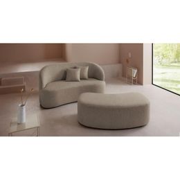LeGer Home by Lena Gercke 2-Sitzer &raquo;Dilara&laquo; gerundete R&uuml;ckenlehne und Front, in 3 Bezugsqualit&auml;ten beige Struktur fein 100% Polyester);Samtoptik (100%