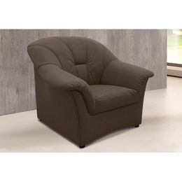 DOMO collection Sessel &raquo;Papenburg zeitlose R&uuml;ckensteppung, elegante Armlehne&laquo; in gro&szlig;er Farbvielfalt braun Struktur ( 90% Polyester, 10% Polyacryl);