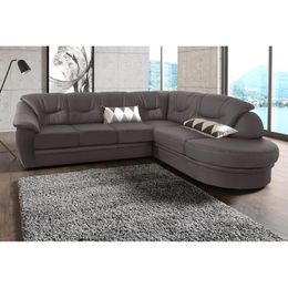 Sit & More sit&more Ecksofa &raquo;Savona&laquo; wahlweise mit Schlaffunktion braun NaturLEDER (echtes Rindsleder) in Sitz und R&uuml;cken. Korpus in passendem Kunstleder SOFTLUX