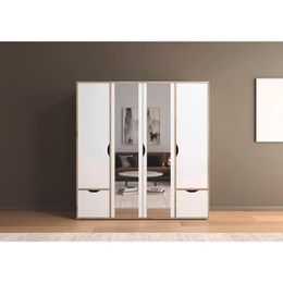 Rauch Dreht&uuml;renschrank &raquo;Kleiderschrank Schrank Garderobe W&auml;scheschrank NARAI mit Schubladen&laquo; in 3 verschiedenen Ausstattungen BASIC/CLASSIC/PREMIUM, 