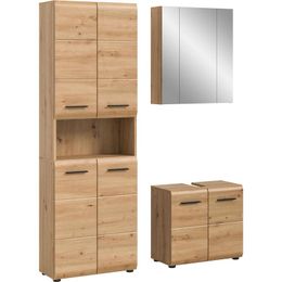 Welltime Badm&ouml;bel-Set &raquo;FLORENZ, 3-teilige Badkombination, hochwertige MDF-Front&laquo; Set, best. aus: 1 Hochschrank, 1Waschbeckenunterschrank, 1 