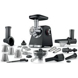 Bosch Fleischwolf &raquo;Serie 6 MFWS682B, 3,5kg/Min., Zitruspresse, Raspel, Wurststopfer&laquo; 500 W 2 Lochscheiben (3&8mm), 10 J Motorgarantie, 