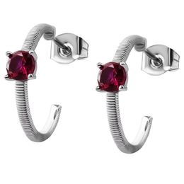 Firetti Damen Paar Creolen &raquo;Schmuck Geschenk Silber 925 Ohrschmuck Ohrringe&laquo; mit Zirkonia (synth.) 20mm, Silber 925 (Sterlingsilber)