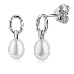 Firetti Damen Paar Ohrstecker &raquo;Schmuck Geschenk Silber 925 Ohrringe Perl-Design in Tropfenform&laquo; Made in Germany - mit S&uuml;&szlig;wasserzuchtperle Perlen 