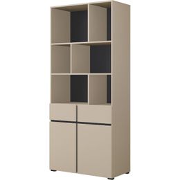 OTTO home Aktenschrank &raquo;Cross, Breite 85 cm, modernem grifflose Standregal, B&uuml;cherregal&laquo; Standregal mit 6 offene F&auml;chern, 2 Schubladen und 2 T&uuml;ren, 