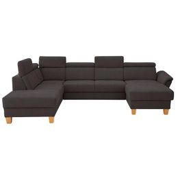 OTTO home Wohnlandschaft &raquo;Conville U-Form&laquo; Kopfteilverstellung wahlweise mit Schlaffunktion und Bettkasten grau 100% Polyester B/H/T: 322cm x 84cm x 