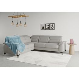 Sit & More sit&more Ecksofa &raquo;Sinatra L-Form&laquo; optinal mit Kopfteilverstellung und Armteilfunktion, Metallf&uuml;&szlig;e grau 100% Polyester B/H/T: 251cm x 85cm x 231cm, 