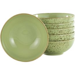 Creatable M&uuml;slischale &raquo;NATURE COLLECTION&laquo; 6 Stk. aus Steinzeug Salatschale, Snackschale, &Oslash; 16,5 cm gr&uuml;n Steinzeug &Oslash; 16,5cm
