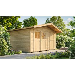 Weka Gartenhaus &raquo;261 Gr.2&laquo; beige Massivholz Fu&szlig;boden im Gartenhaus, ohne Dacheindeckung