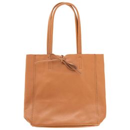 Zwillingsherz Damen Tragetasche &raquo;Ledershopper "Small"&laquo; mit Schulterhenkel und Bindeband B/H/T: 21cm x 13cm