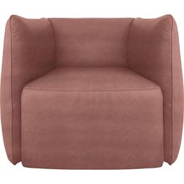 Egoitaliano Sessel &raquo;Ludo Loungesessel, Designsessel, Clubsessel, elegant und zeitlos&laquo; mit tollem Sitzkomfort, Solit&auml;rsessel braun Luxus-Microfaser BLUSH, B/H/T: 