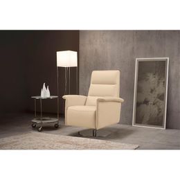Egoitaliano Sessel &raquo;Kelly Designsessel, Clubsessel & Relaxsessel, bequem, zeitlos elegant&laquo; drehbar, manuelle Relaxfunktion mit Push-Back-Mechanismus beige Leder &raquo;
