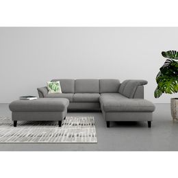 Sit & More sit&more Ecksofa &raquo;Maggiore L-Form&laquo; wahlweise mit Kopfteilverstellung, Schlaffunktion und Stauraum grau 98% Polyester, 2% Polyamid B/H/T: 261cm x 88cm 