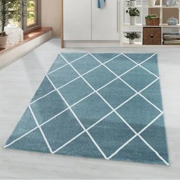 Ayyildiz Teppiche Teppich &raquo;RIO 4601&laquo; rechteckig 8 mm H&ouml;he Pflegeleicht / Strapazierf&auml;hig / Trend Colors/ Wohnzimmer blau Polypropylen (PP) B : 80cm 1 Stk., 8mm, L: 