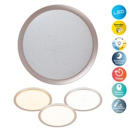 N&auml;ve n&auml;ve LED Deckenleuchte &raquo;Liebenzell&laquo; LED-Modul 1 Stk. Neutralwei&szlig; Warmwei&szlig; CCT, Memory, Nachtlicht, Zeitschaltuhr, Sterneffekt, IR-Fernbedienung silber