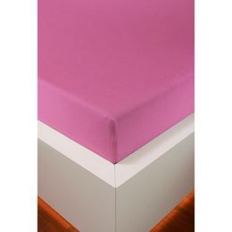 bellana Spannbettlaken &raquo;bellana Melone, 100% Baumwolle, Jersey, b&uuml;gelfrei&laquo; reine Baumwolle, Spannbetttuch f&uuml;r Matratzen bis 25cm H&ouml;he pink Mako-Jersey
