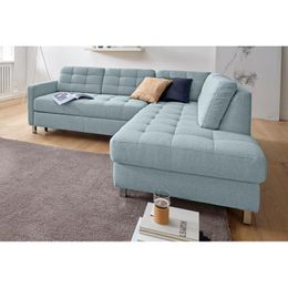 Sit & More sit&more Ecksofa &raquo;Picasso L-Form&laquo; wahlweise mit Schlaffunktion und Bettkasten blau Struktur fein (100% Polyester) B/H/T: 233cm x 80cm x 196cm, 