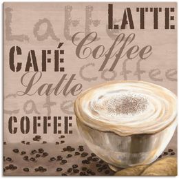 Artland Leinwandbild &raquo;Milchkaffee&laquo; Getr&auml;nke 1 Stk. tlg. auf Holzrahmen gespannt beige Leinwand B/H/T: 30cm x 30cm, Leinwandbild Getr&auml;nke quadratisch, 1 Stk.